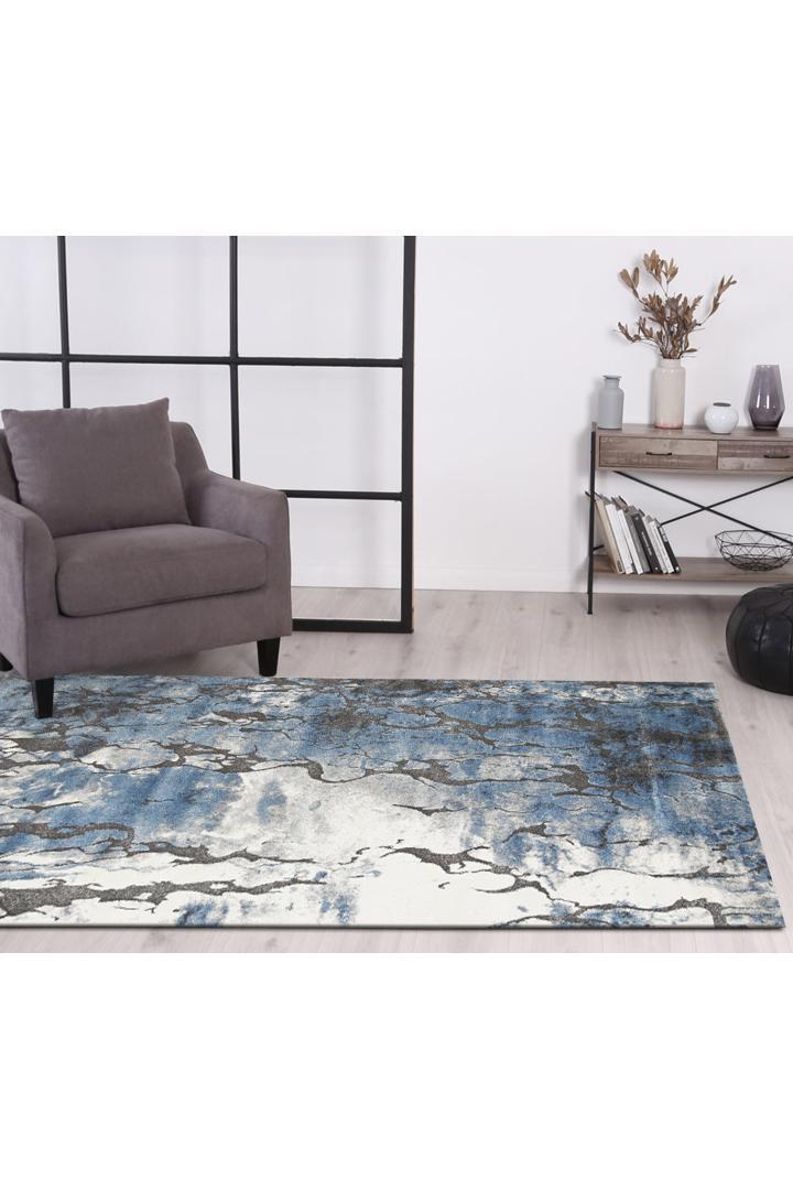 Angel Contemporary Abstract Rug - 17348-Grey-Blue | Buy Rugs Online ...