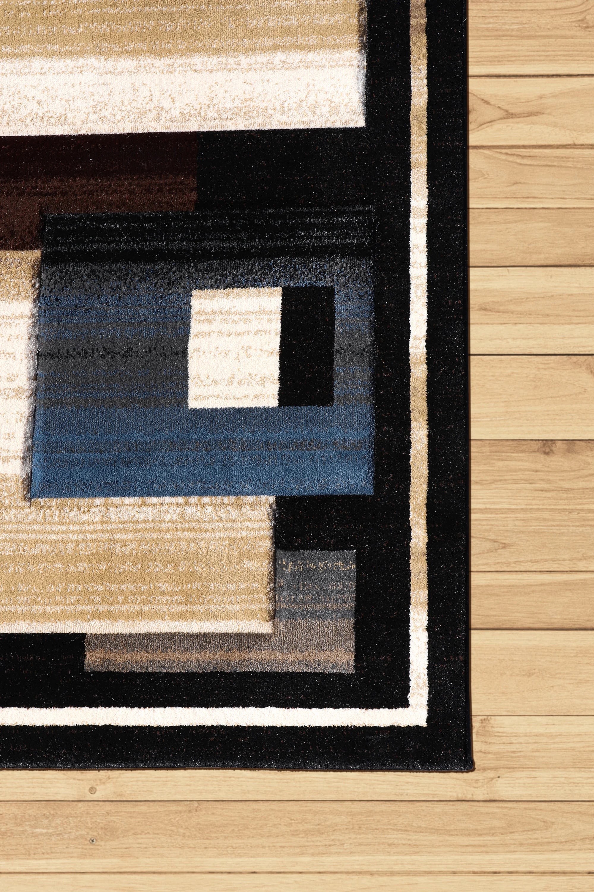 Pisa Contemporary Square Pattern Rug A056A-Black | Buy Rugs Online ...