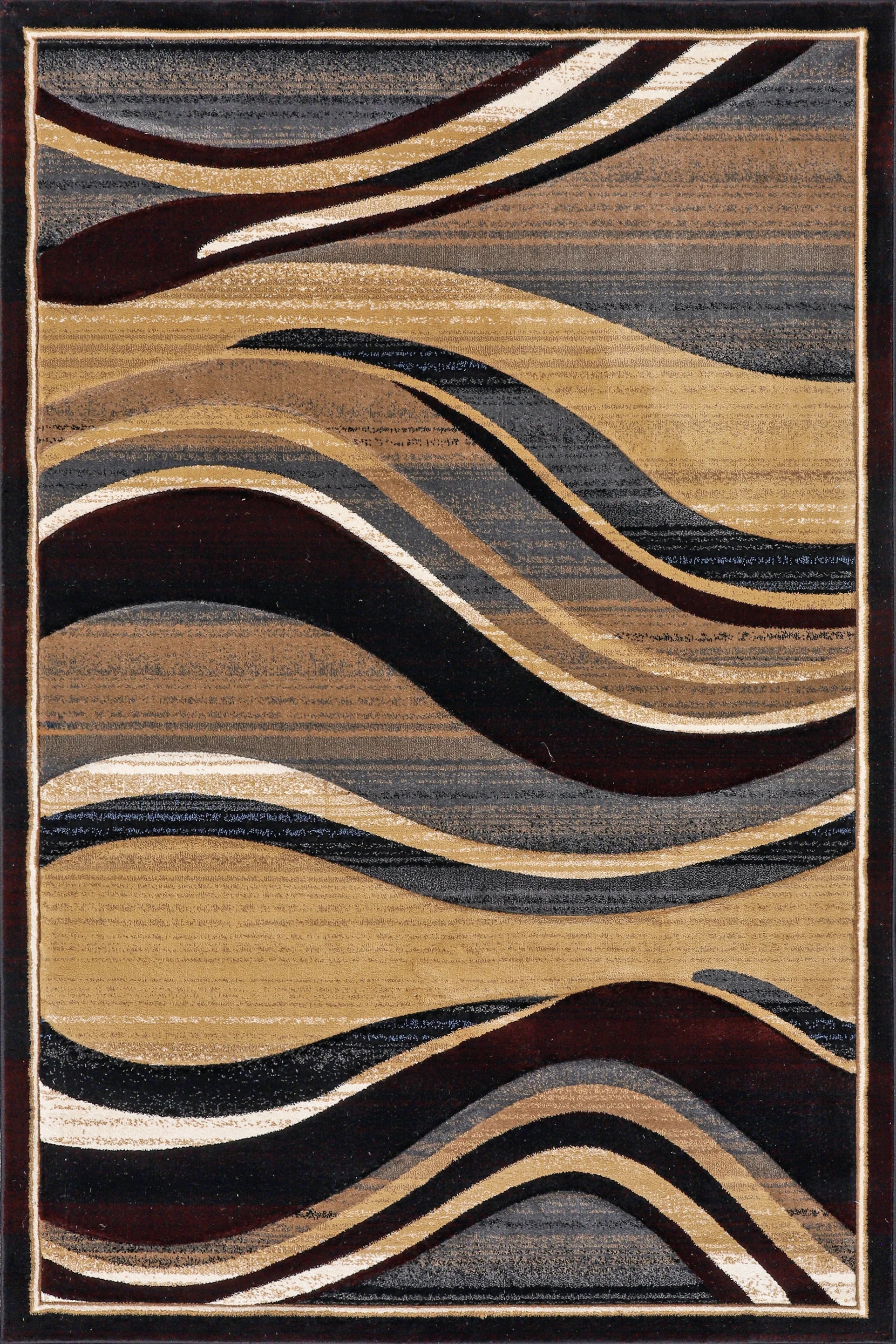 Pisa Contemporary Wavy Rug - 4333A-Black | Buy Rugs Online | Cyrus Rugs