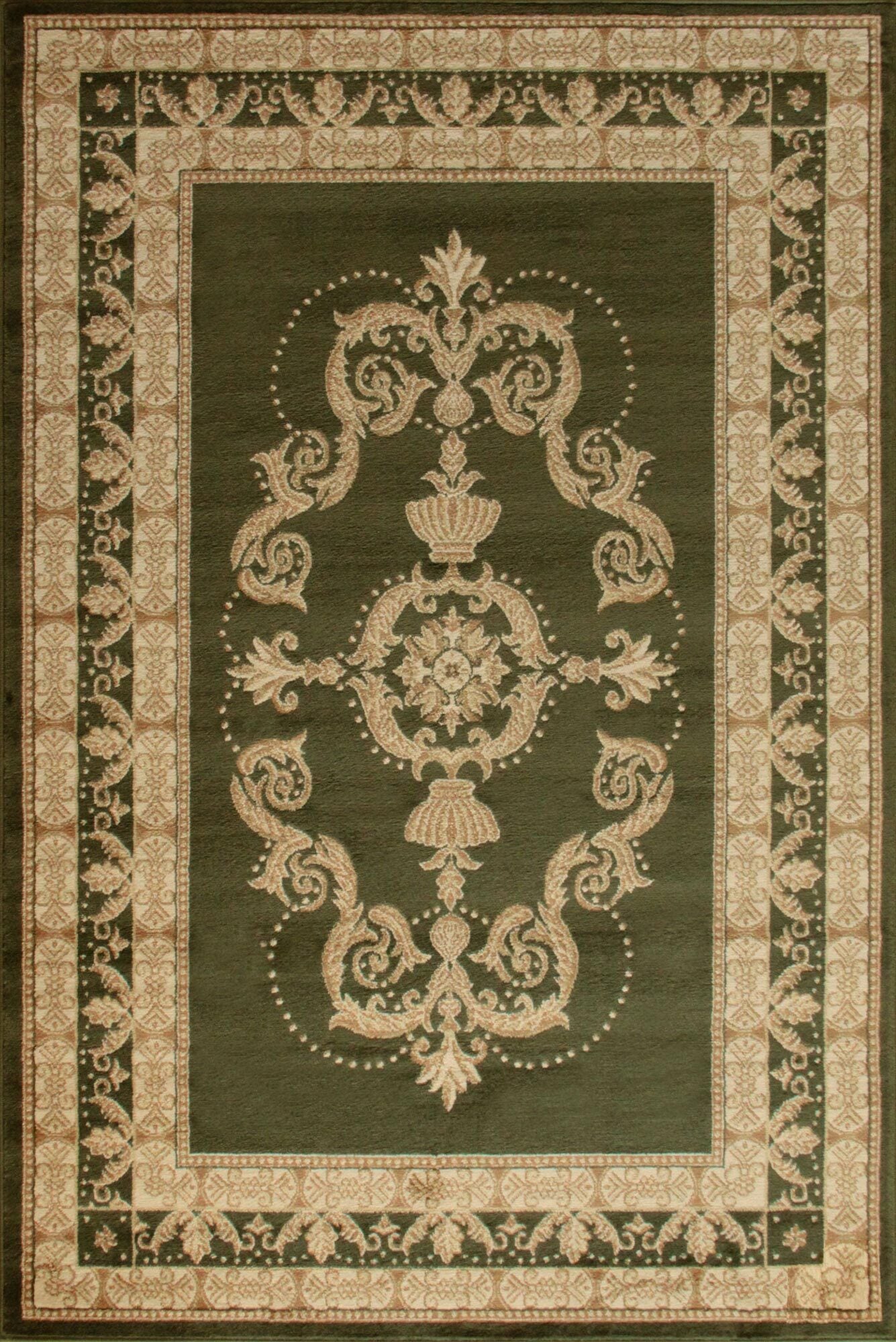 Minnesota Traditional Medallion Rugs 3354A-Green-Green | Buy Rugs ...