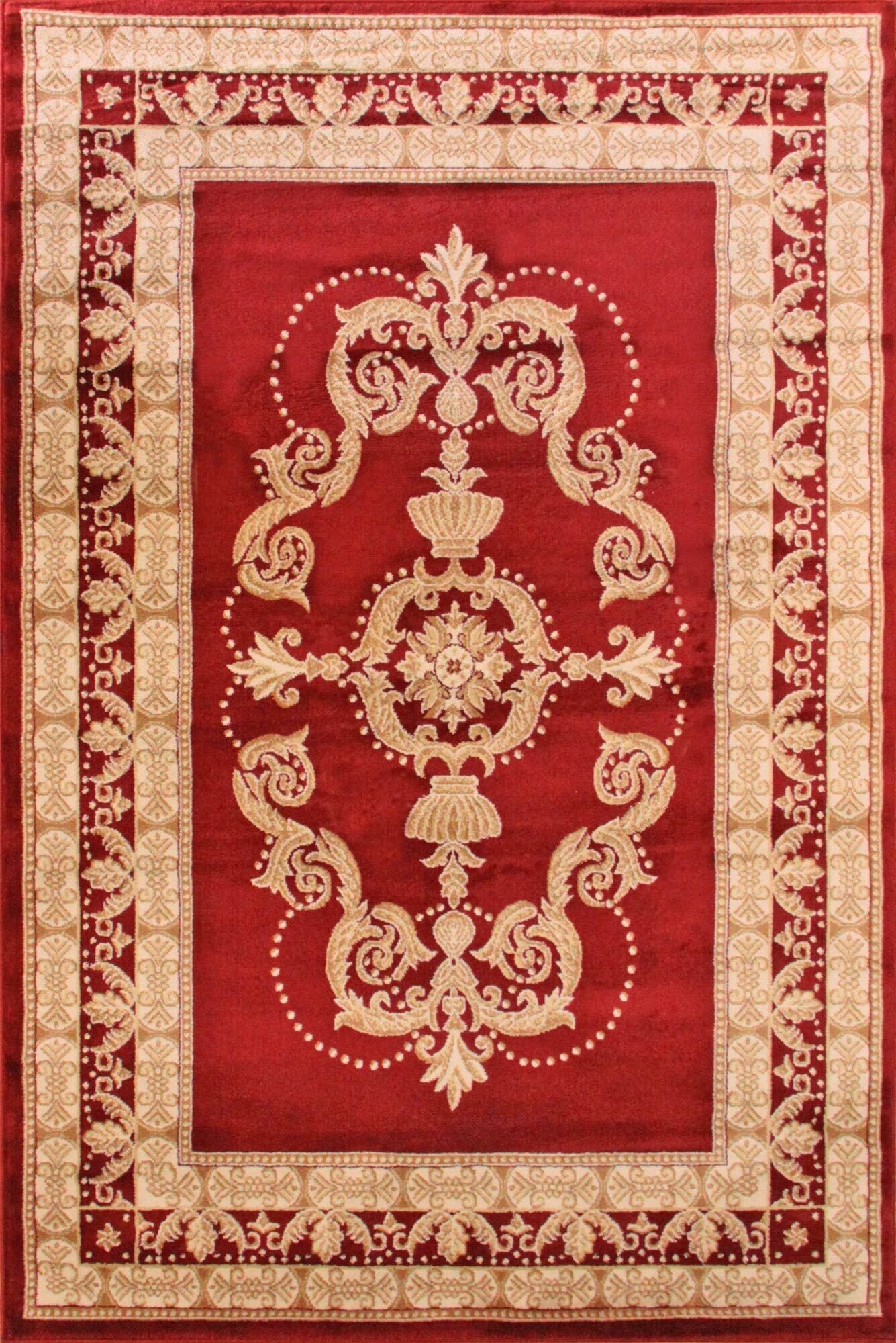 Minnesota Traditional Medallion Rugs 3354A-Red-Red | Buy Rugs Online ...
