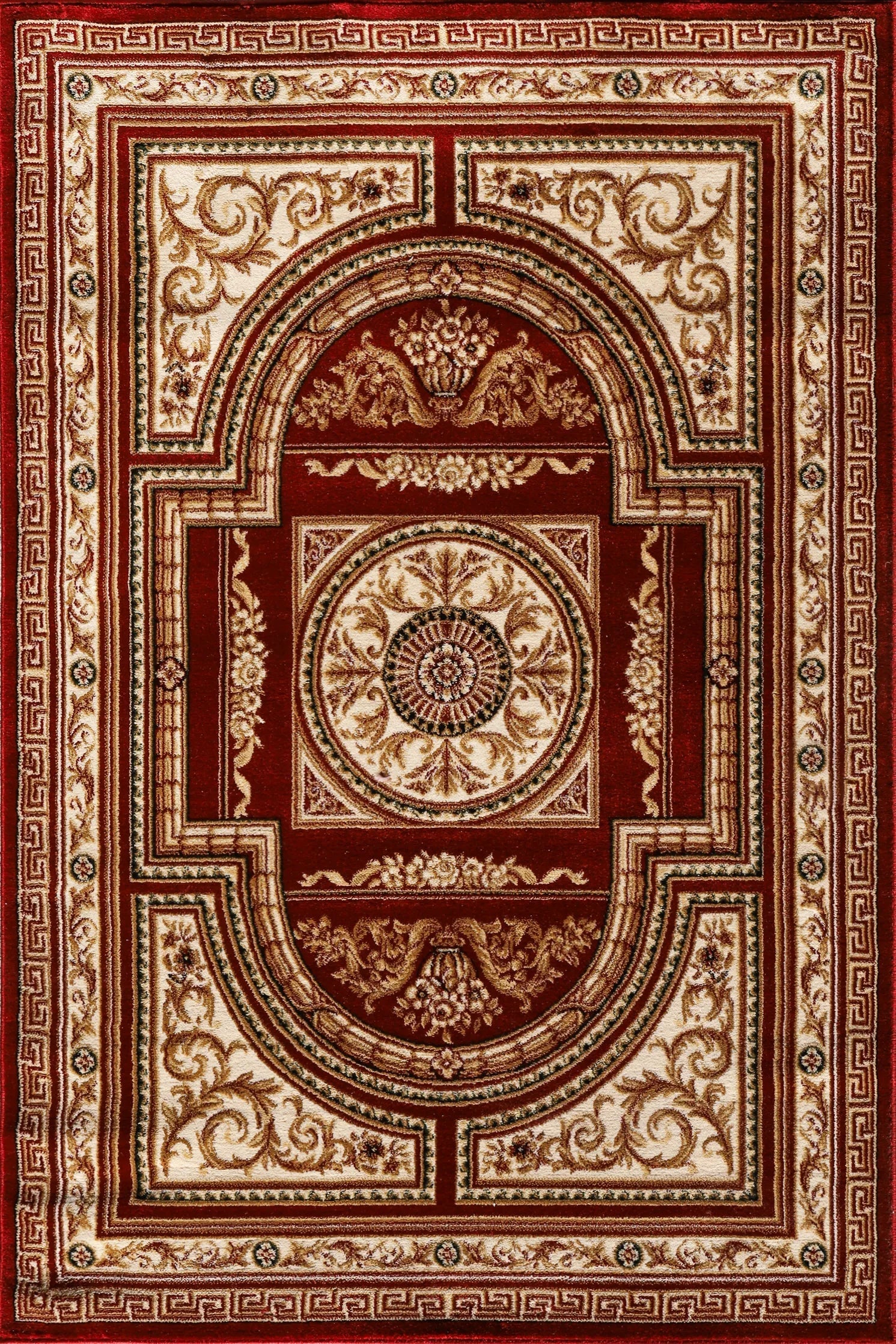 Minnesota Traditional Medallion Rugs 2852A-Red-Cream | Buy Rugs Online ...