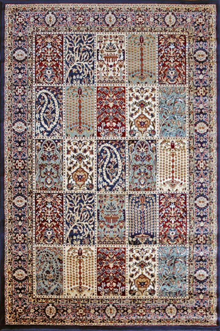 Minnesota Traditional Square Pattern Rugs 2896A-Navy-Navy | Buy Rugs ...