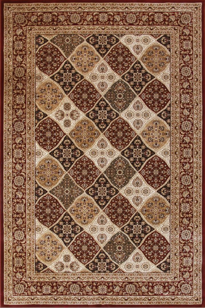 San Diego Traditional Square Pattern Rugs 2511A-Red-Red | Buy Rugs ...