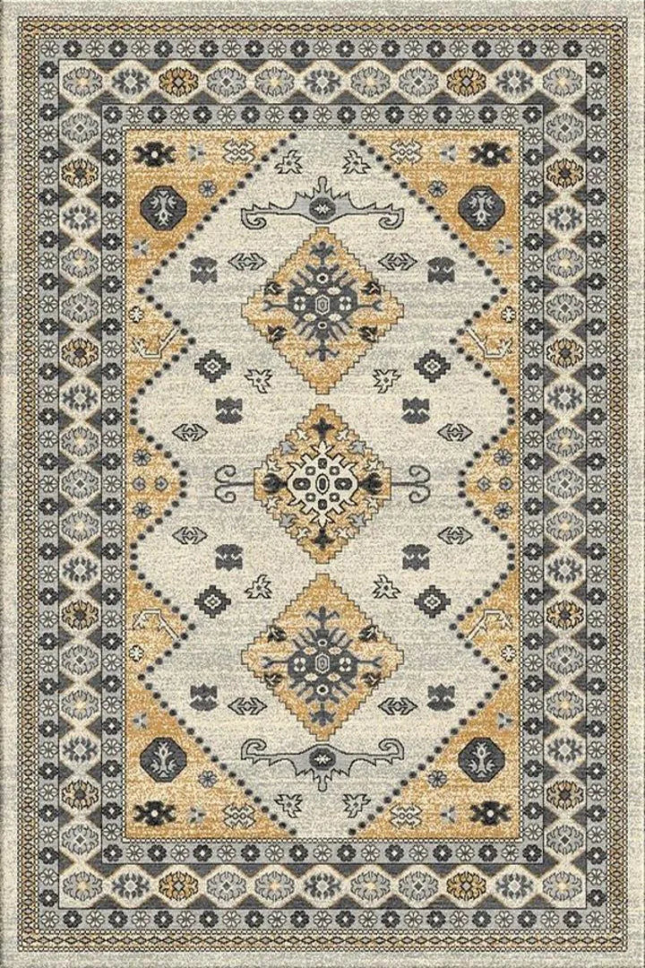 Vintage Geometric Traditional Rug 0D024-Cotton-Silver-EV | Buy Rugs ...