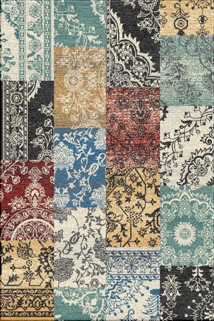 Vintage Patchwork Floral Rug HB127-Multi-Multi | Buy Rugs Online ...